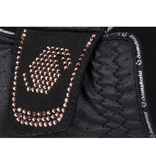 SAMSHIELD V-SKIN SWAROVSKI ROSE GOLD GLOVES - EQUISHOP Equestrian Shop