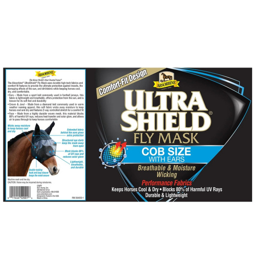 ABSORBINE HORSE FLY BONNET WITH EARS - EQUISHOP Equestrian Shop